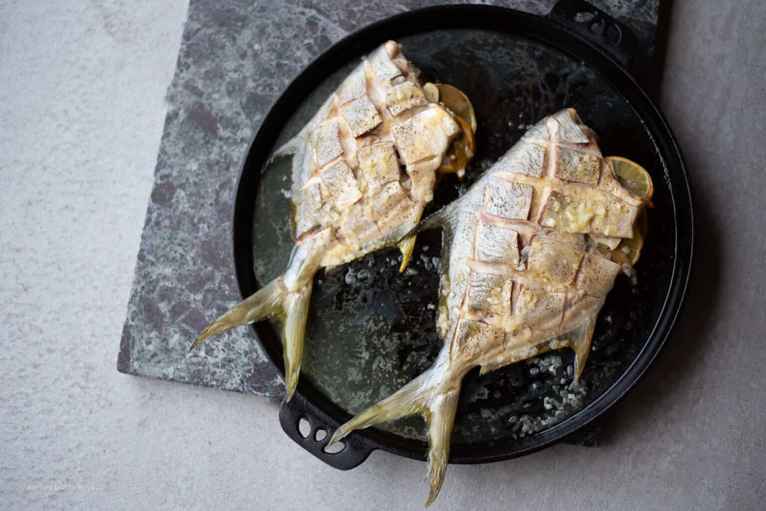 The Best Whole Baked Pompano with Lemon Sauce